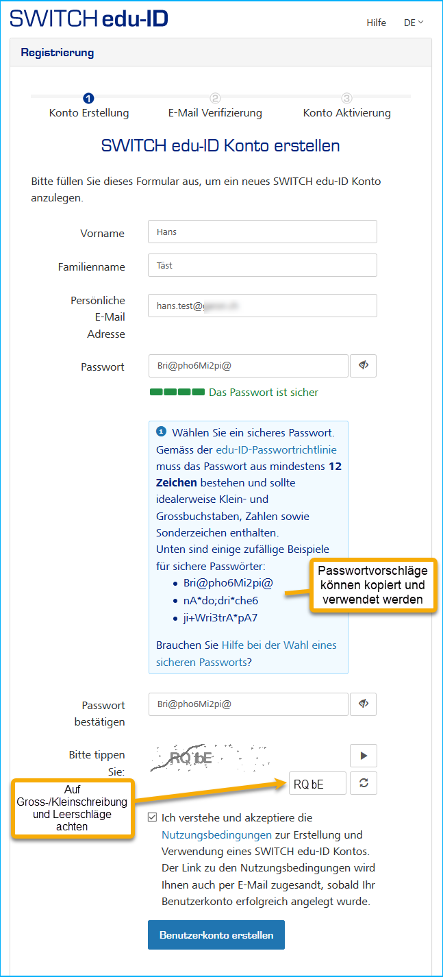 Switch edu-ID erstellen | FHNW Help
